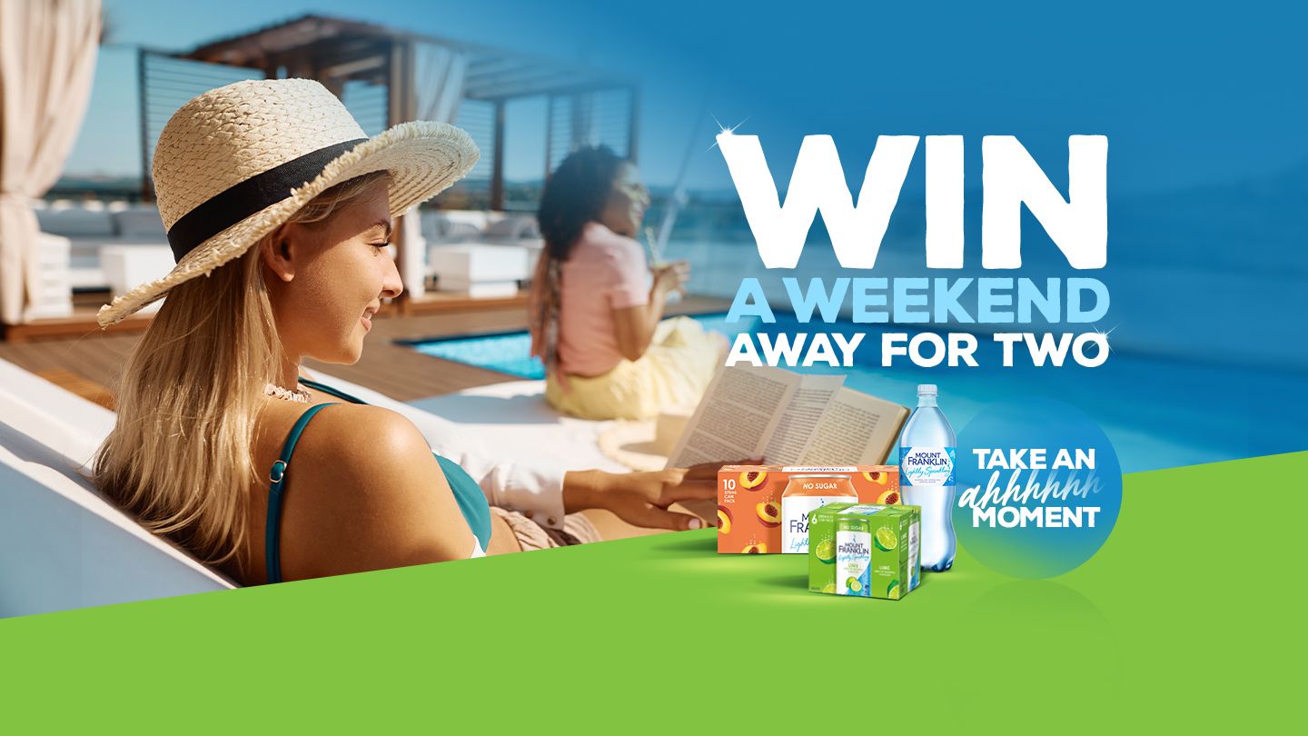Mount Franklin Lightly Sparkling - Win a Staycation + minor prizes