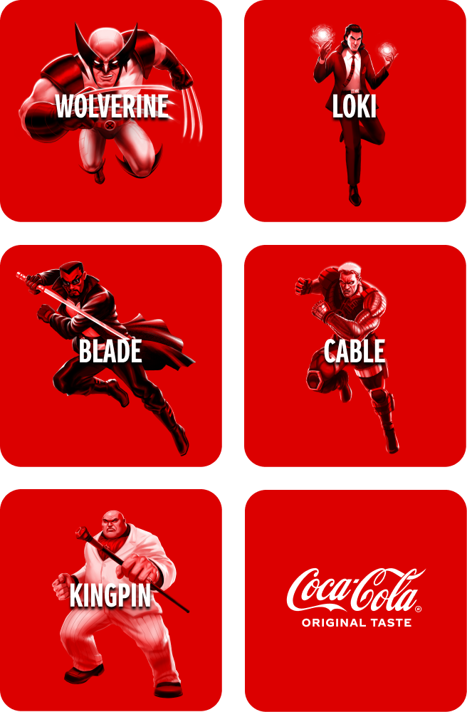 Discover the Marvel characters living in Coca-Cola